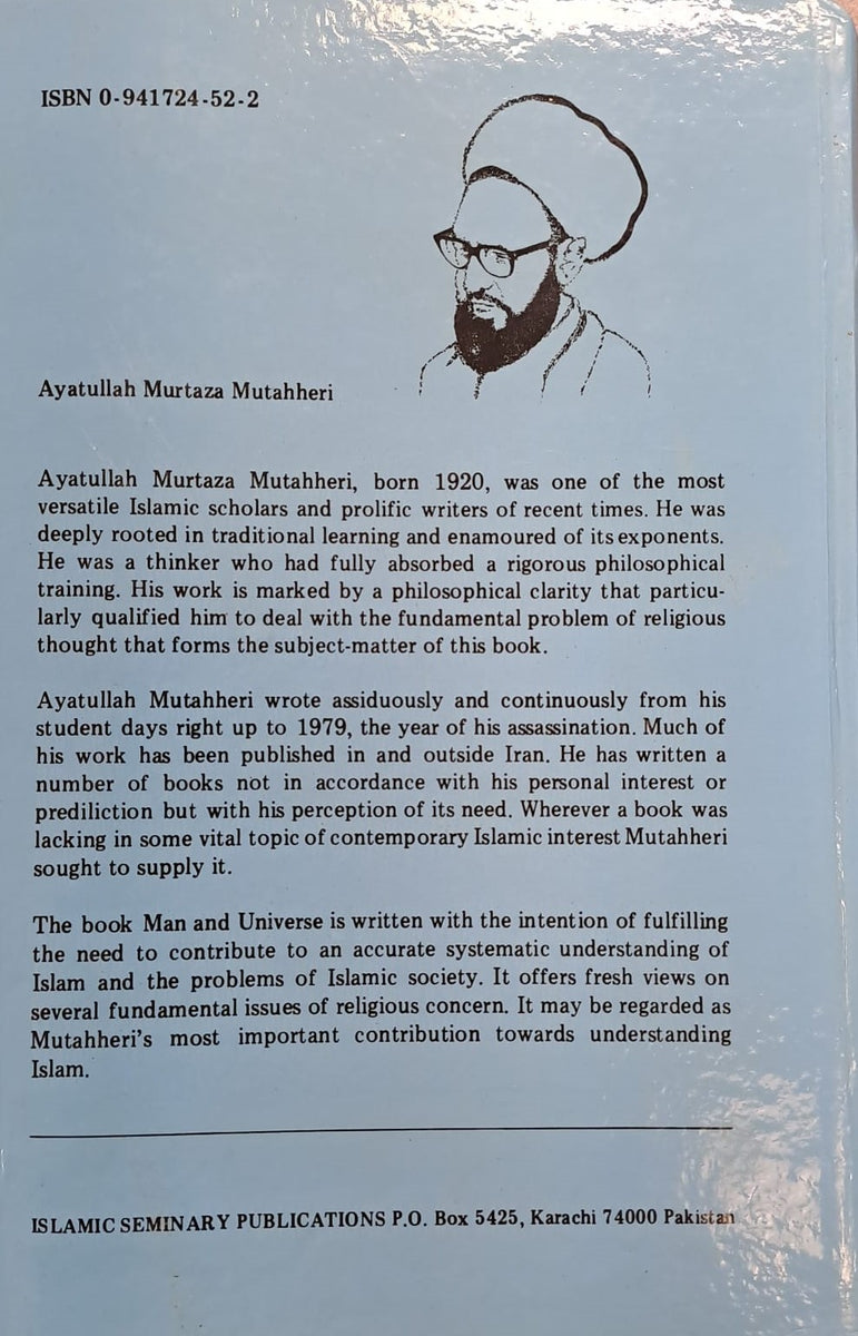 MAN AND UNIVERSE - by Murtaza Mutahhari H/B (First Edition 1990-Karach ...